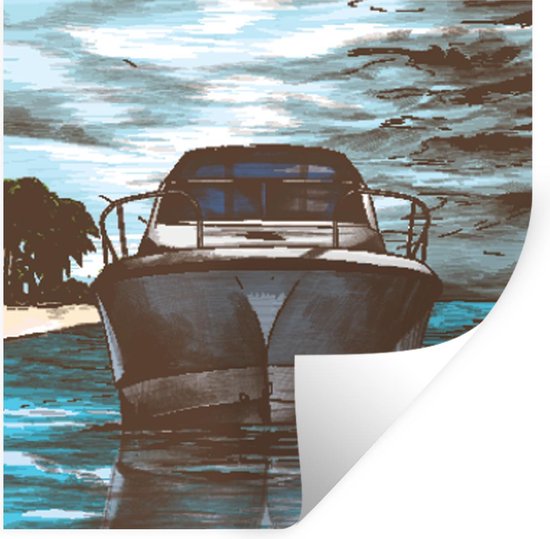 Muurstickers - Sticker Folie - Boot - Zee - Kleuren - 50x50 cm - Plakfolie -... | bol