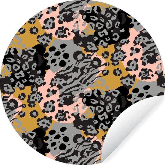WallCircle - Muurstickers - Behangcirkel - Patronen - Dieren - Panterprint - 50x50 cm... | bol