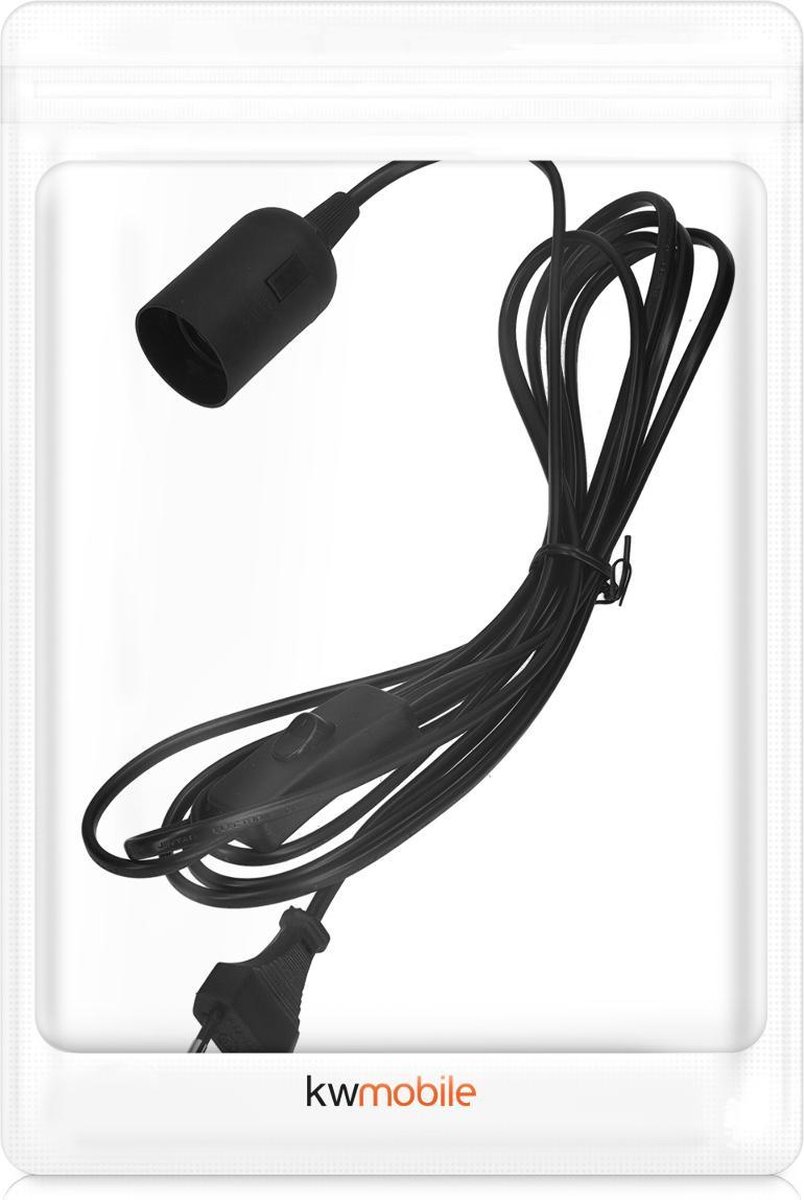 kwmobile E27 fitting met schakelaar - Lampfitting met snoer en stekker ...