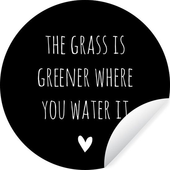 WallCircle - Muurstickers - Behangcirkel - Engelse quote The grass is ...