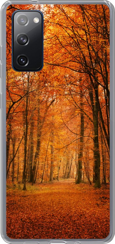 Samsung Galaxy S20 FE hoesje - Herfst - Rood - Bos - Siliconen | bol.com