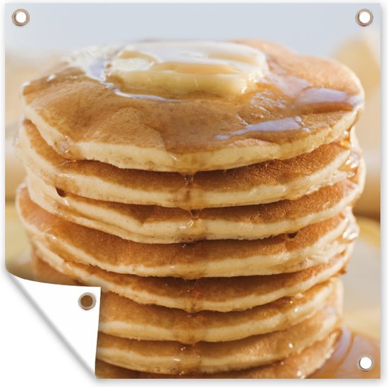 Tuin poster Deze stapel van pannenkoeken is enorm zoet gemaakt met ...