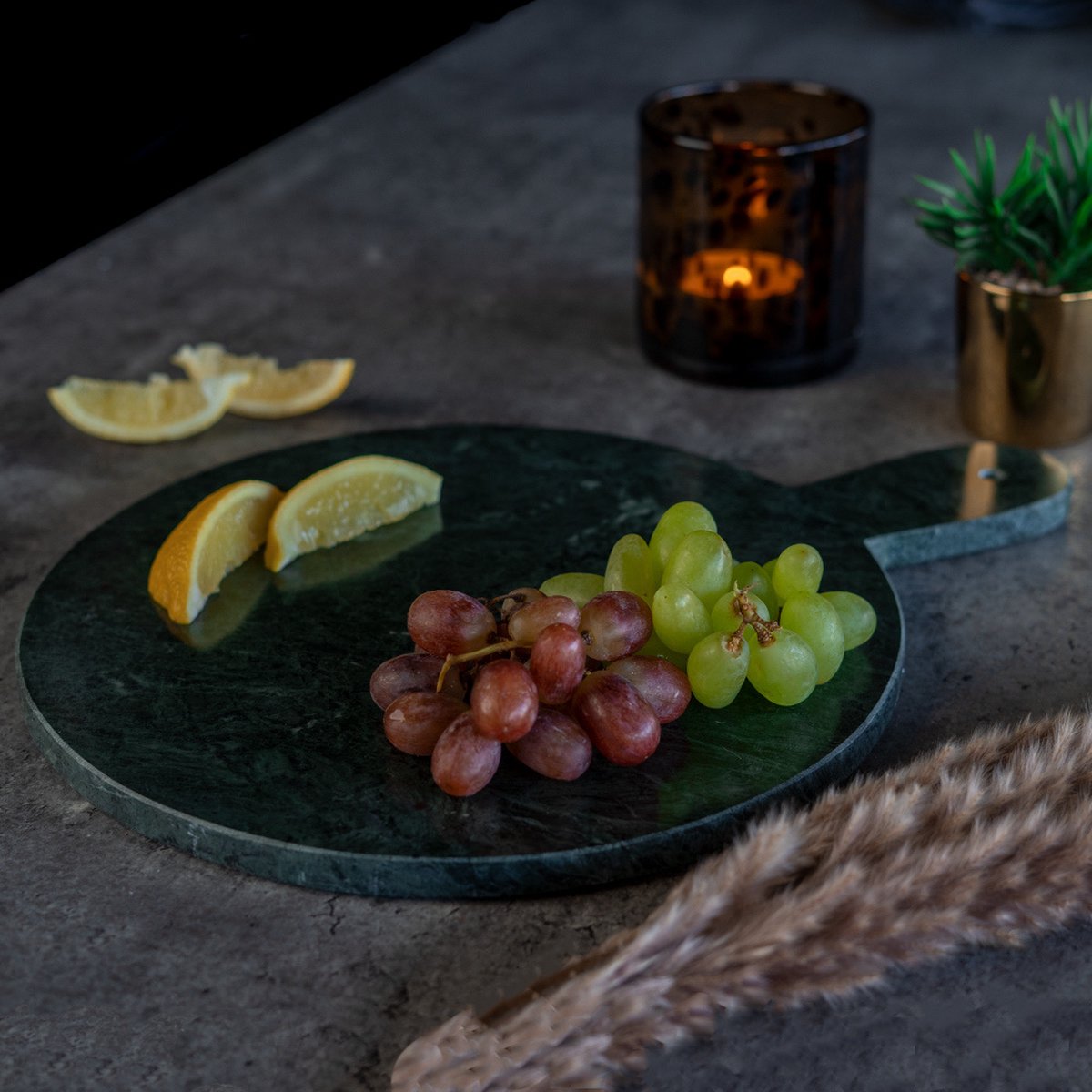Marmeren dienblad rond Lilou 40 cm groen - Borrelplank - Tapasplank ...