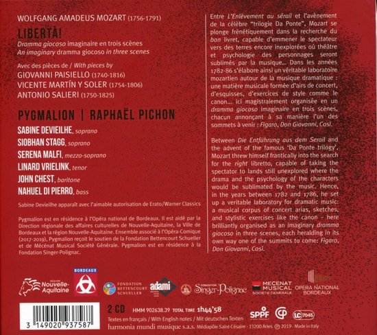Sabine Devielhe, Pygmalion, Raphaël Pichon - Mozart: Liberta! (2 CD), Sabine Devielhe,... | bol