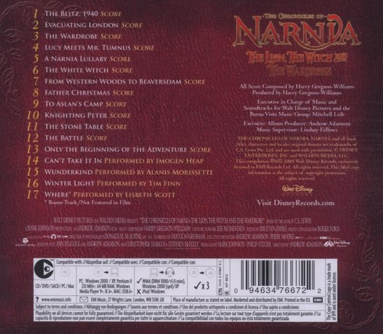 Harry Gregson-Williams The Chronicles Of Narnia The Wardrobe ...