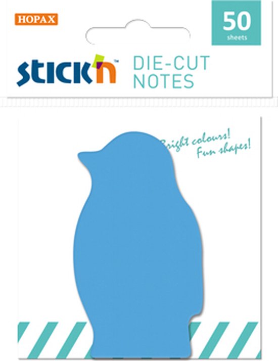 Stick'n Sticky Pinguïn Notes - 70 x 40mm - Blauw - 50 Memoblaadjes ...