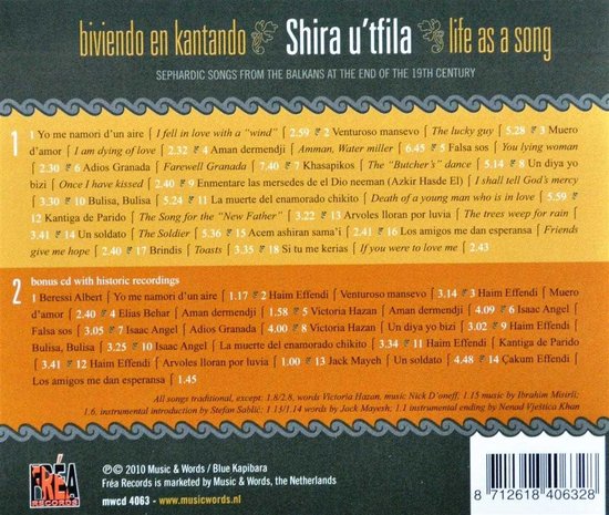 Shira U'tfila - Biviendo En Kantando. Life As A Son (2 CD), Shira U ...
