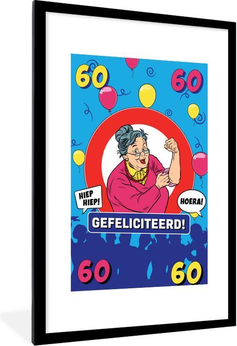 Cadre photo avec affiche - Anniversaire - 60 ans - Femme - Anniversaire ...