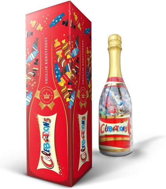 "Vrolijk Kerstfeest" Celebrations Fles in Giftbox - 312 Gram smaken mix ...