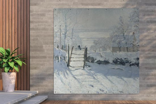 Tuin poster De ekster - Claude Monet - 200x200 cm - Tuindoek | bol.com