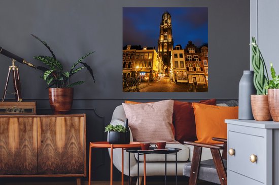 Muurstickers - Sticker Folie - Nacht - Domtoren - Utrecht - 80x80 cm ...