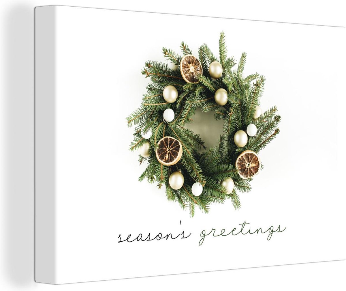 Toile Peinture Hiver - Branche de Pin - Orange - 120x80 cm - Décoration ...