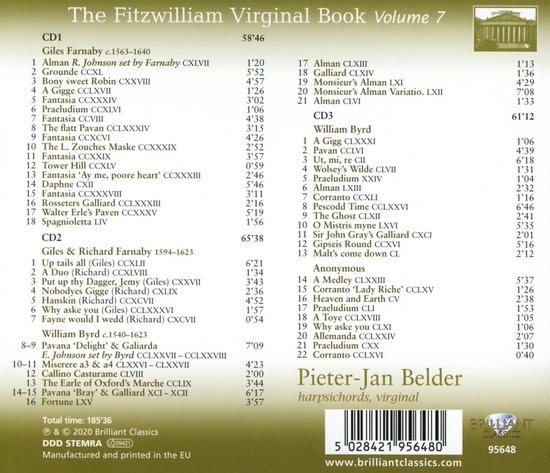 Pieter-Jan Belder - The Fitzwilliam Virginal Book, Volume 7 (3 CD), Pieter-Jan Belder... | bol