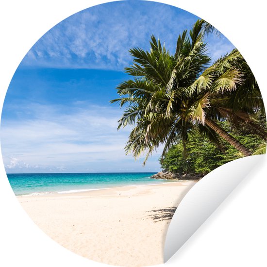 WallCircle - Muurstickers - Behangcirkel - Strand - Tropisch - Zee - 50x50 cm -... | bol