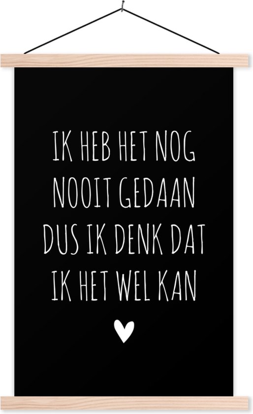 Posterhanger incl. Poster 40x60 cm - Schoolplaat - Spreuken - Ik heb het nog nooit... | bol