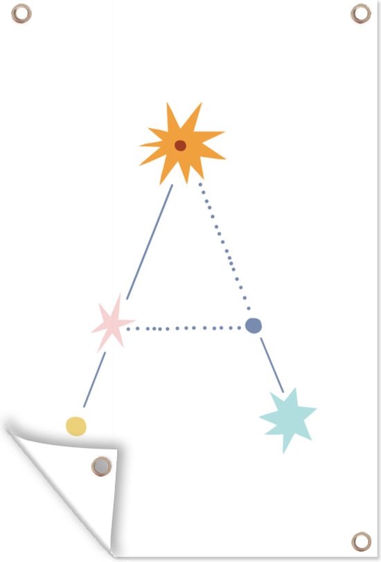 Décoration murale Alphabet - Enfant - Etoiles - 120x180 cm - Affiche de ...