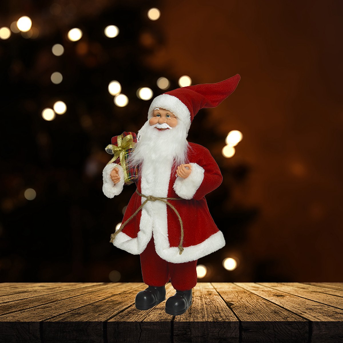 Kerstman decoratie pop/kerstpop beeld staand 30 cm - Kerstversiering ...