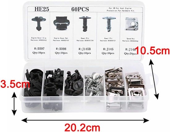 Orivio - 60 stuks Retainer Clips voor Volkswagen - Kunststof ...