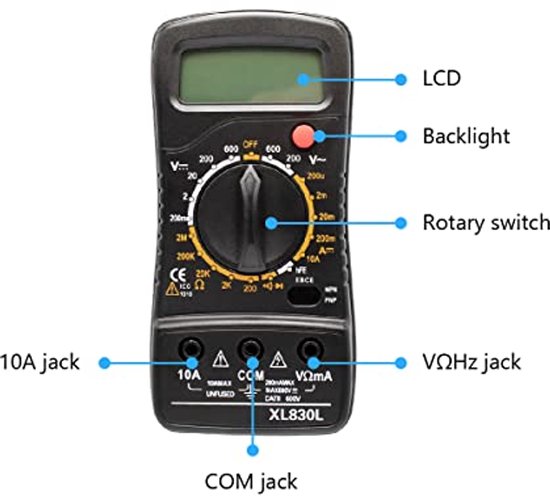 Professionele digitale multimeter CAT III 1000V - Voltage- en ...