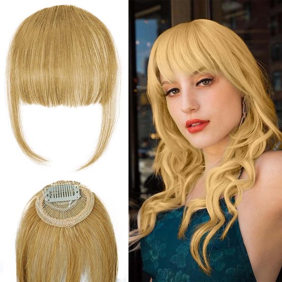 100% Human Hair Clip in Bangs for Women - Natuurlijke Fringe Look ...
