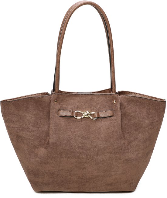Trendy handtas / shopper - Ines Delaure - bruin | bol
