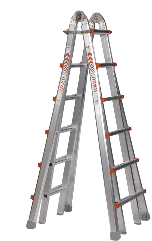 Waku Telescoopladder - Multifunctionele ladder 4x6 - Werkhoogte 7.30m | bol