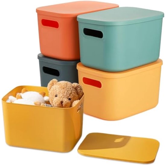 Opbergdozen met deksel - stapelbare plastic doos voor dagelijks gebruik ...