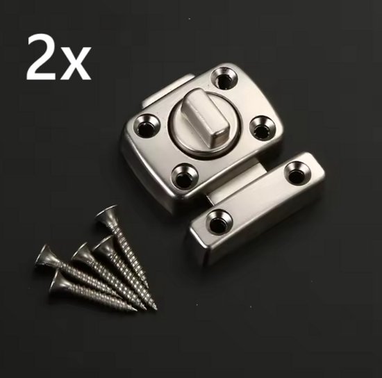 TLVX 2 stuks Sterke Draaislot Klein Zilver – Deur Beveiligen – Badkamer ...