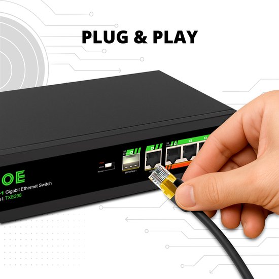 SBVR Netwerk Switch - 6 poorten - PoE Switch - RJ45 Internet Splitter ...