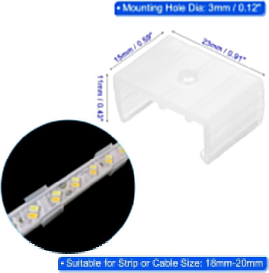 LED Strip Light Clips 100 Stuks Montagebeugels met Schroeven voor Neon ...