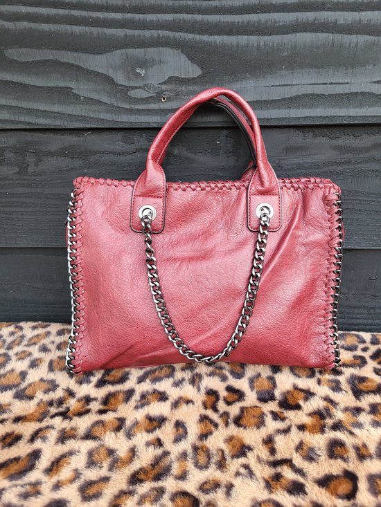 Trendy Handtas met Kettingdetails – Inclusief PU-Leren Schouderband ...