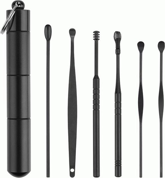 OIMG Nettoyeur de cérumen - Set de 6 nettoyeurs de cérumen - Acier ...
