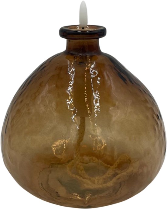 Olielamp met led verlichting bruin 20 x 17 cm | 818458 | Home Sweet ...
