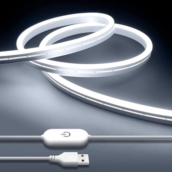 LED Strip Licht Koud Wit - 2M USB Neon Flexibel en Waterdicht voor ...