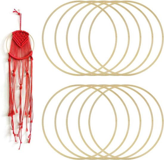Set van 10 Bamboe Hoepels voor DIY Macramé Ringen Maken - Houten ...
