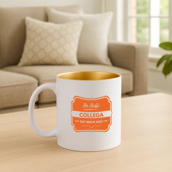 Hacebo® - De beste collega, dat ben ik dus koffiebeker met goud ...