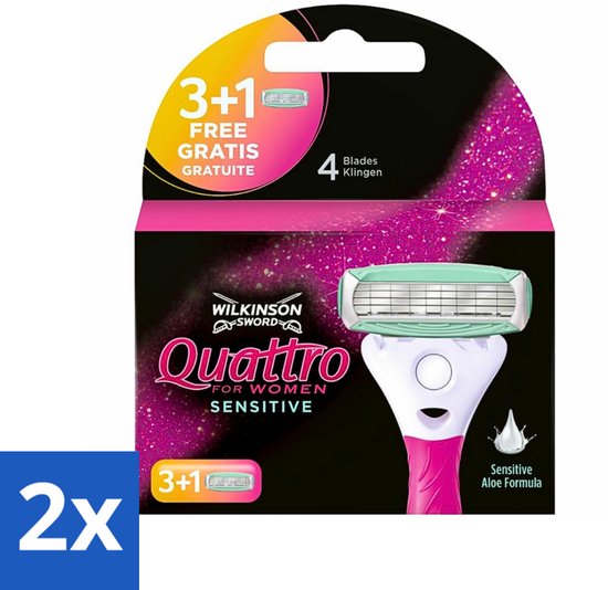2 x Wilkinson Woman - Navulmesjes - Quattro Sensitive - Zacht - 4 ...