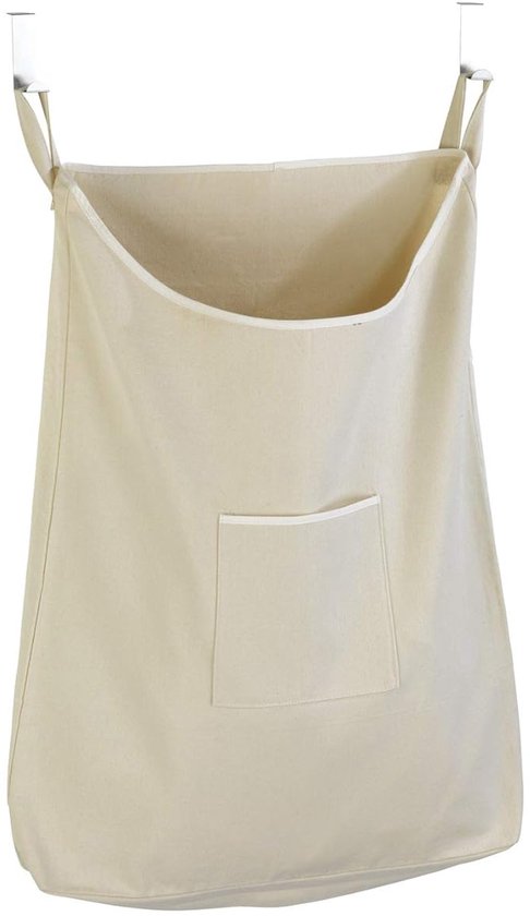 Ruimtebesparende wasmand - trendy beige - 1 stuk - katoen | bol