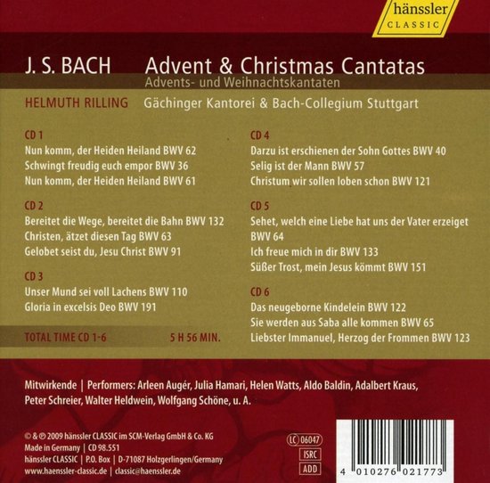 Gächinger Kantorei, Bach Collegium Stuttgart, Helmuth Rilling - J.S ...