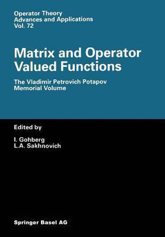 Matrix and Operator Valued Functions | 9783034896672 | Boeken | bol
