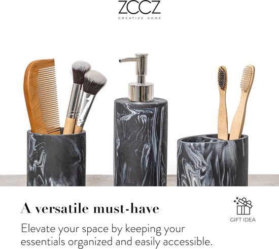 ZCCZ Badkamer accessoires set compleet, 4-delig marmeren patroon ...