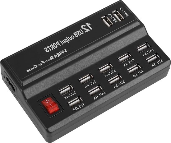 12 Poorten Universeel Laadstation - Multifunctionele Oplader - USB Hub ...