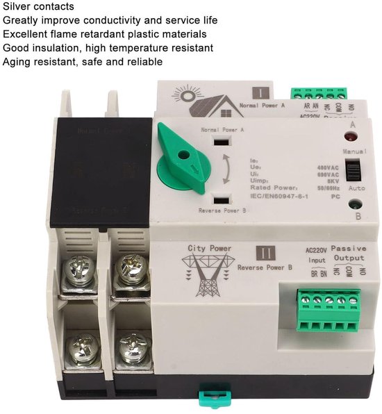 Dual Power automatische omschakelaar 2P milliseconde circuit Snelle ...