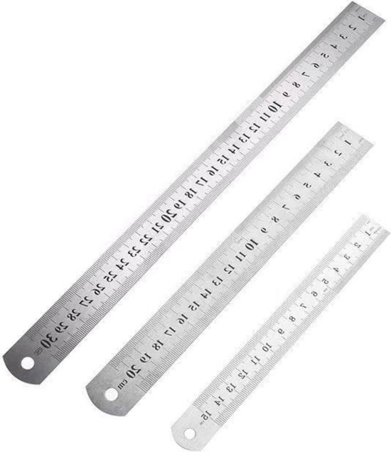 Allecto Plus - Roestvrijstalen Liniaal met Dubbelzijdige ...