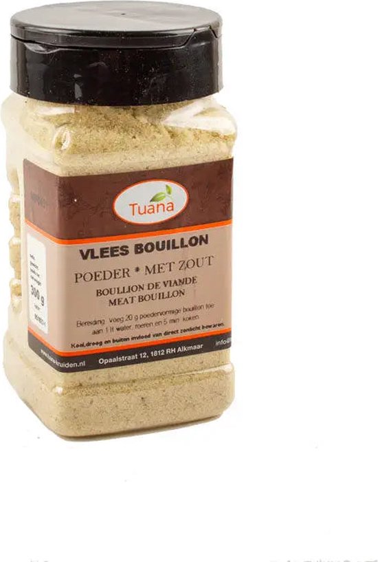 Tuana Kruiden - Bouillonpoeder Vlees - Strooibus 300 Gram - MP-B-0016 | bol