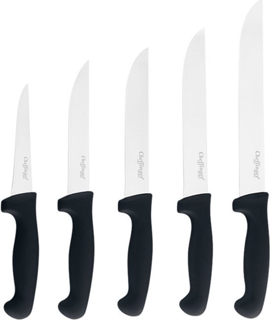 Babij Cooking Messenset – 5-Delig | BBQ & Grill Vleesmessen | Roestvrij ...