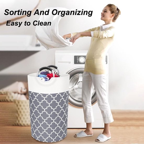 Opvouwbare wasmanden - 63 liter - multifunctioneel - grijs | bol