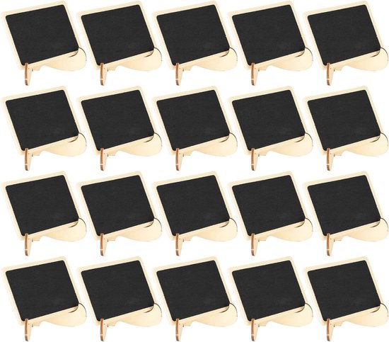 Houten Mini Krijtbord Borden - Set van 20 Mini Krijtborden met Ezel ...