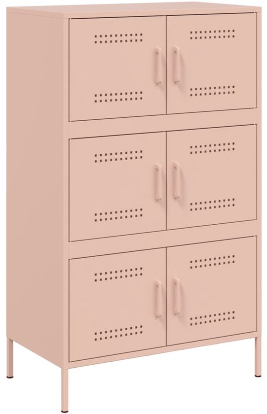 vidaXL Hoge kast - Staal - Roze - 68x39x113 cm Hoge Kast - Industrieel ...