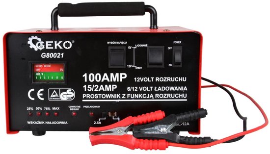 GEKO Acculader - 100A - 6/12V - Ergonomisch - Snel en Trickle Charge | bol